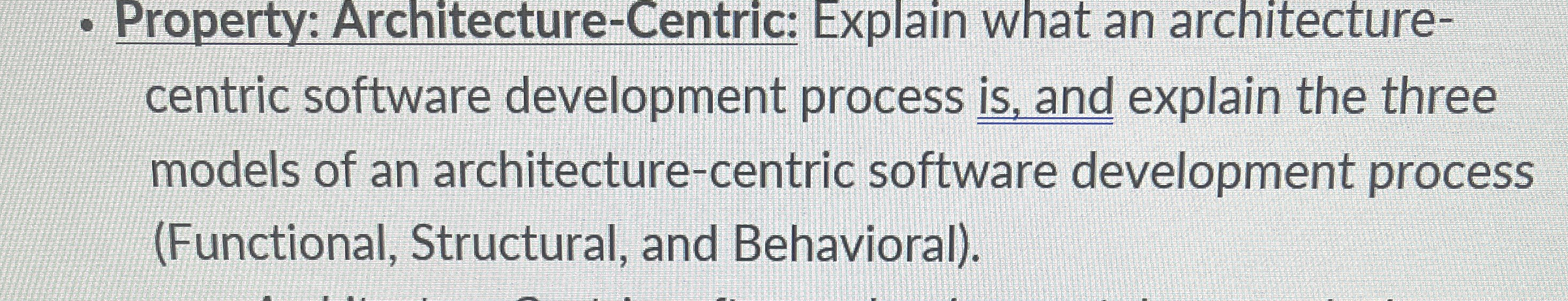 Solved Property Architecture Centric Explain What An
