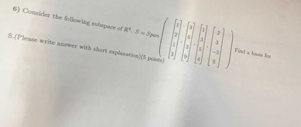 Solved Consider the following subspace of points) ﻿Find a | Chegg.com