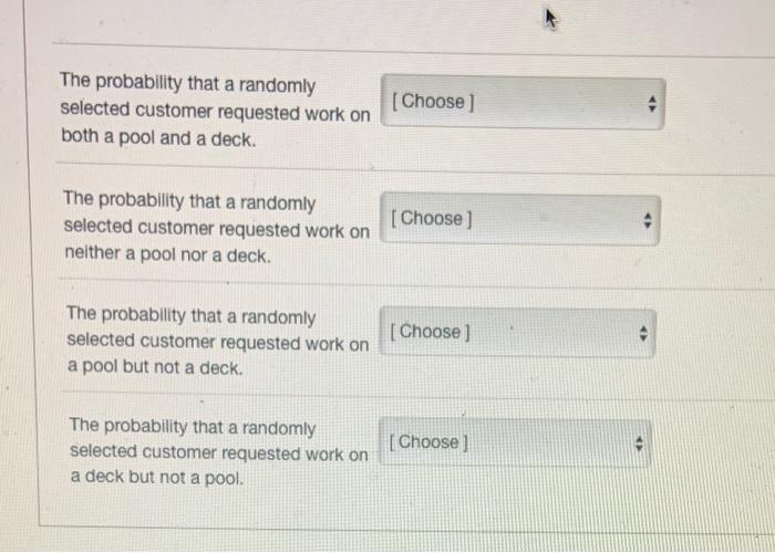 Solved The probability that a randomly selected customer | Chegg.com