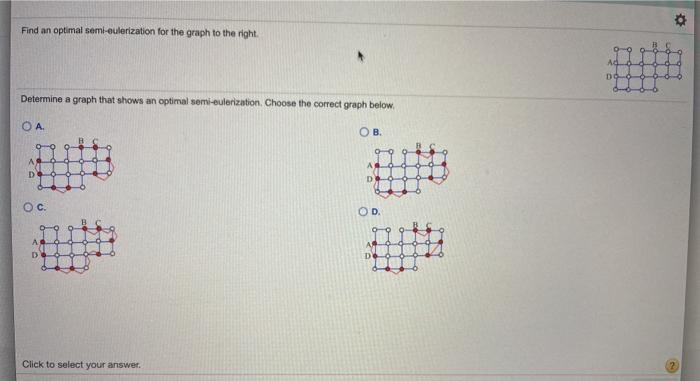 Solved Find an optimal semi-eulerization for the graph to | Chegg.com