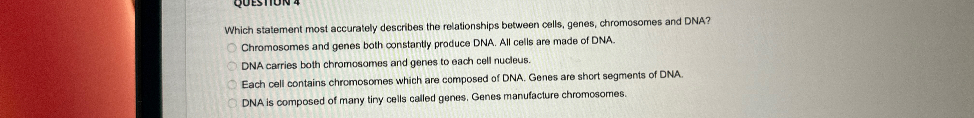 Solved Which statement most accurately describes the | Chegg.com