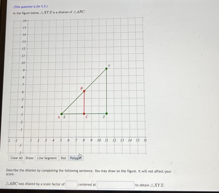 Solved (This question is for 5.5.) Describe the dilation by | Chegg.com