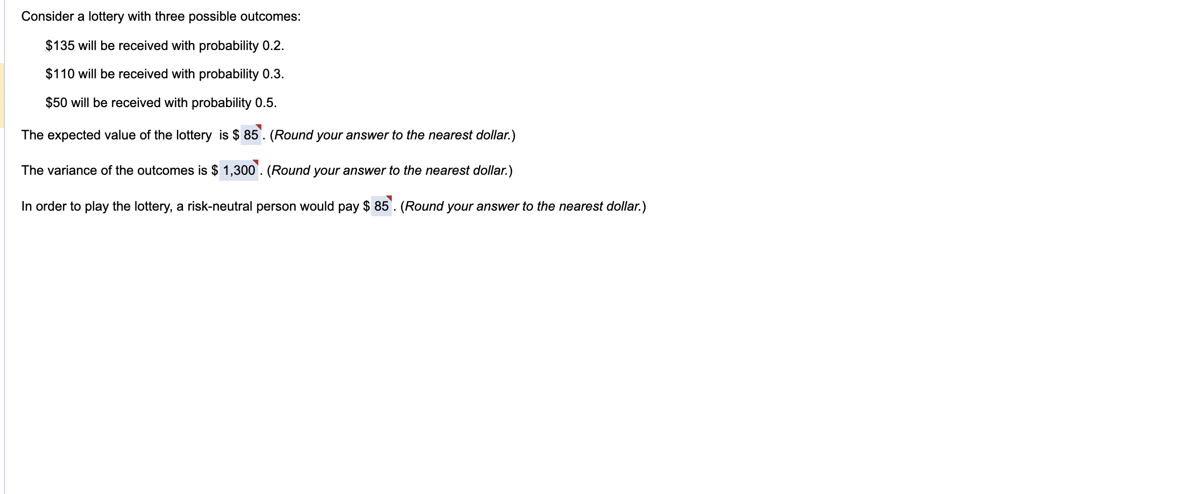 Consider a lottery with three possible outcomes:$125 | Chegg.com