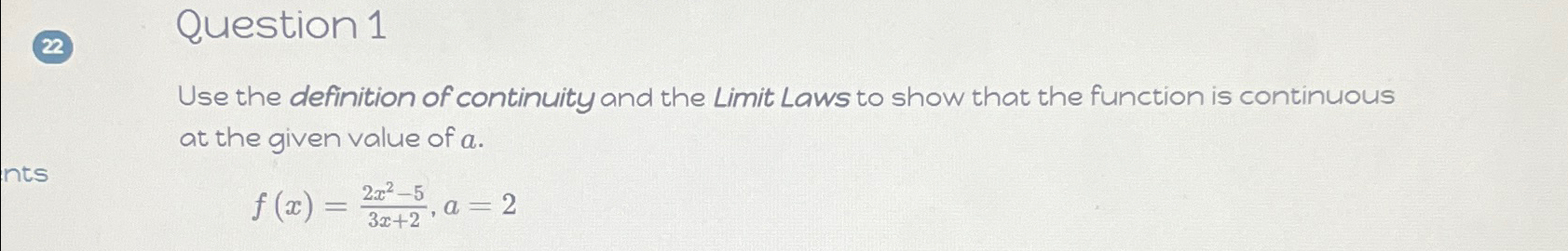 Solved Question 1Use the definition of continuity and the | Chegg.com