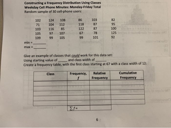 Solved Constructing a Frequency Distribution Using Classes | Chegg.com