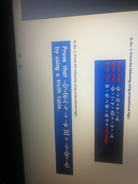 Solved Q. No. 1: Prove the following using propositional | Chegg.com Solved Q. No. 1: Prove the following using propositional | Chegg.com