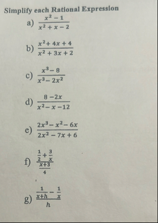 Solved Simplify each Rational | Chegg.com