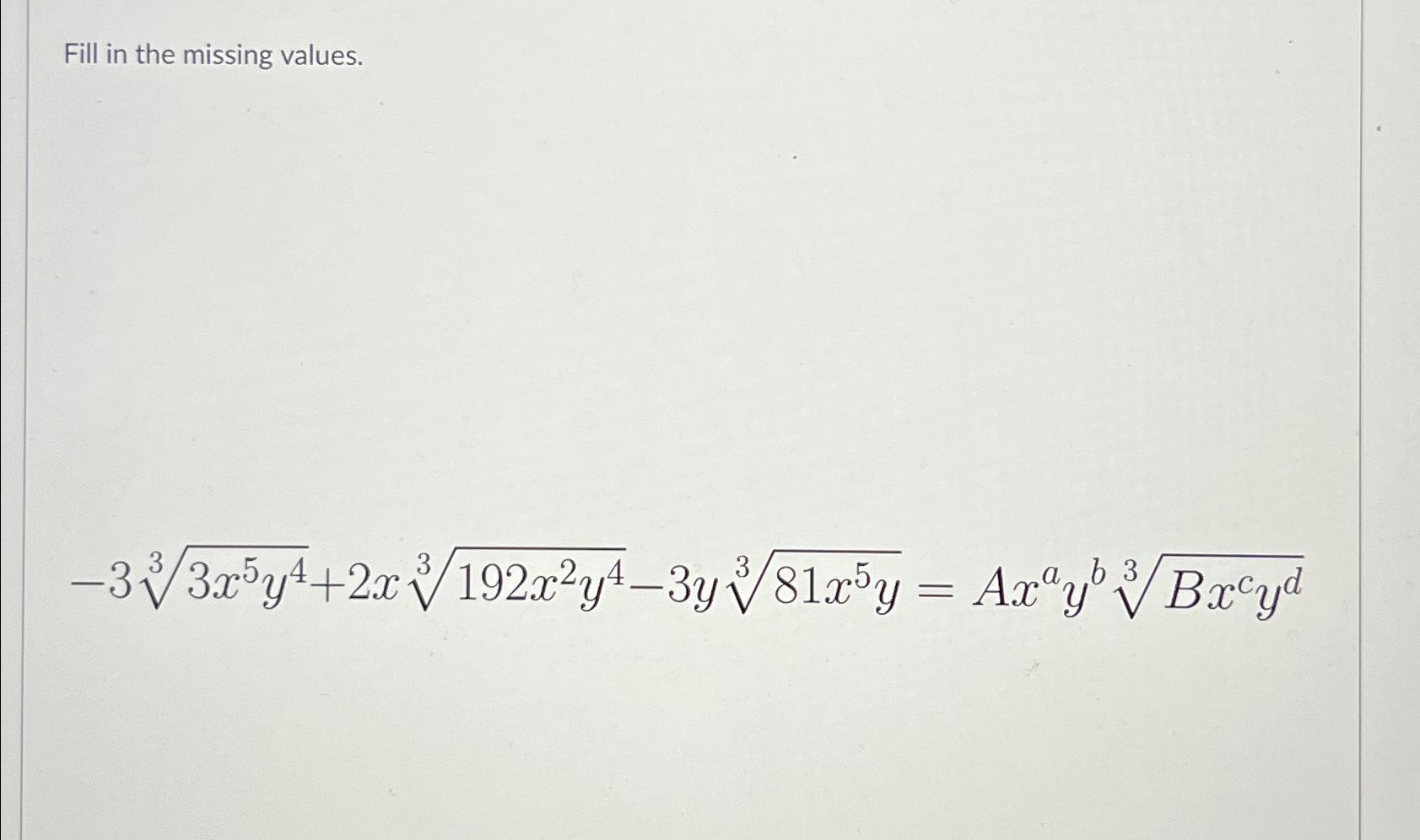 Solved Fill in the missing | Chegg.com