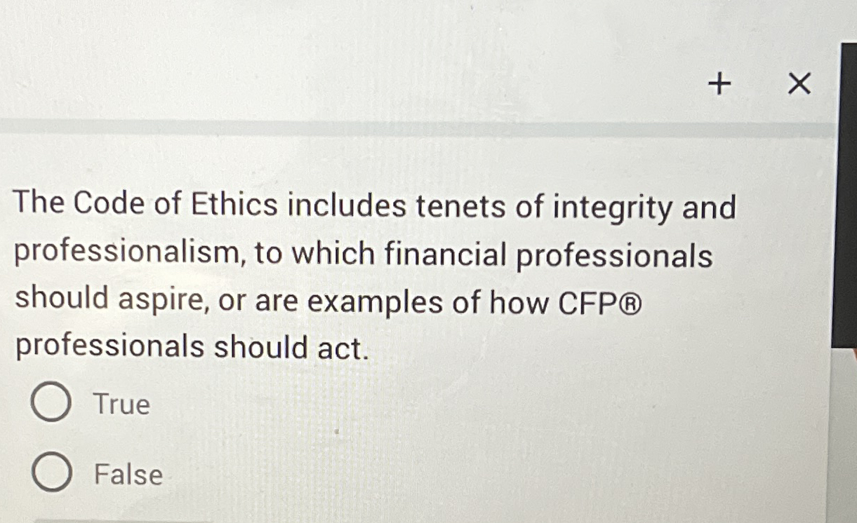 Solved The Code of Ethics includes tenets of integrity | Chegg.com