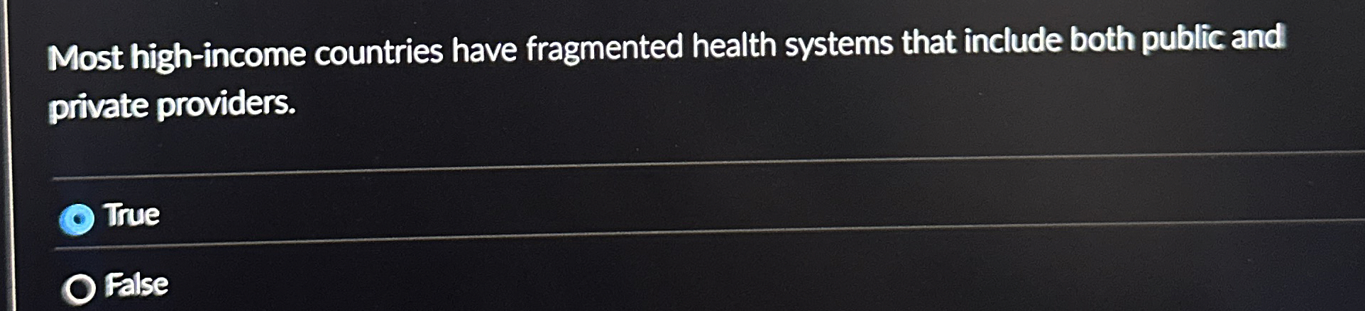 Solved Most high-income countries have fragmented health | Chegg.com