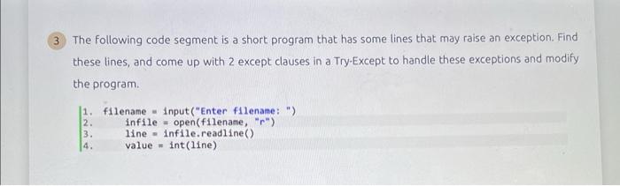 Solved The following code segment is a short program that | Chegg.com