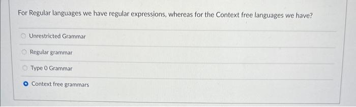 Solved For Regular languages we have regular expressions, | Chegg.com