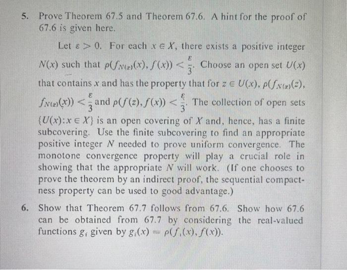 Solved 5. Prove Theorem 67.5 and Theorem 67.6. A hint for | Chegg.com
