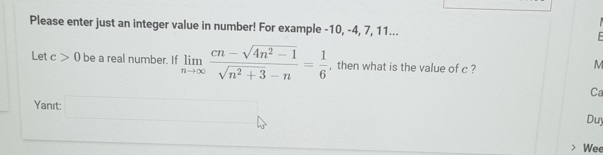 Solved Please enter just an integer value in number! For | Chegg.com