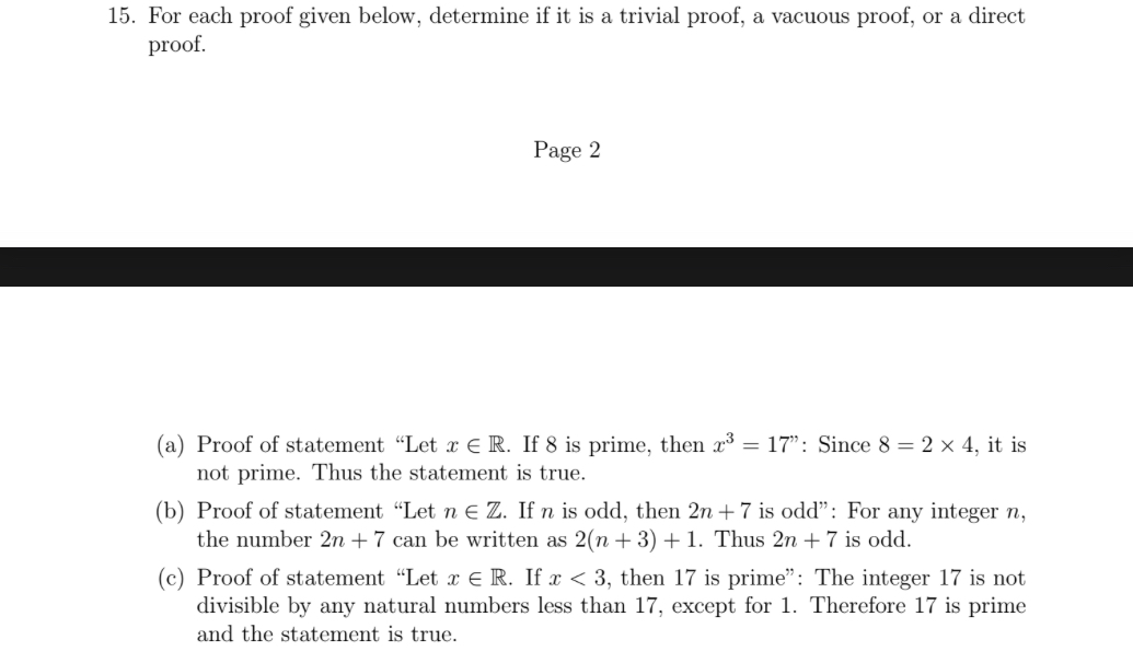 Solved For each proof given below, determine if it is a | Chegg.com