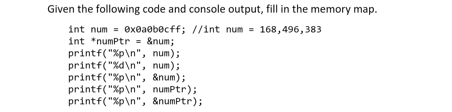 Solved Given The Following Code And Console Output Fill In