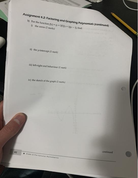 Solved Assignment 4.2: Factoring and Graphing Polynomials | Chegg.com