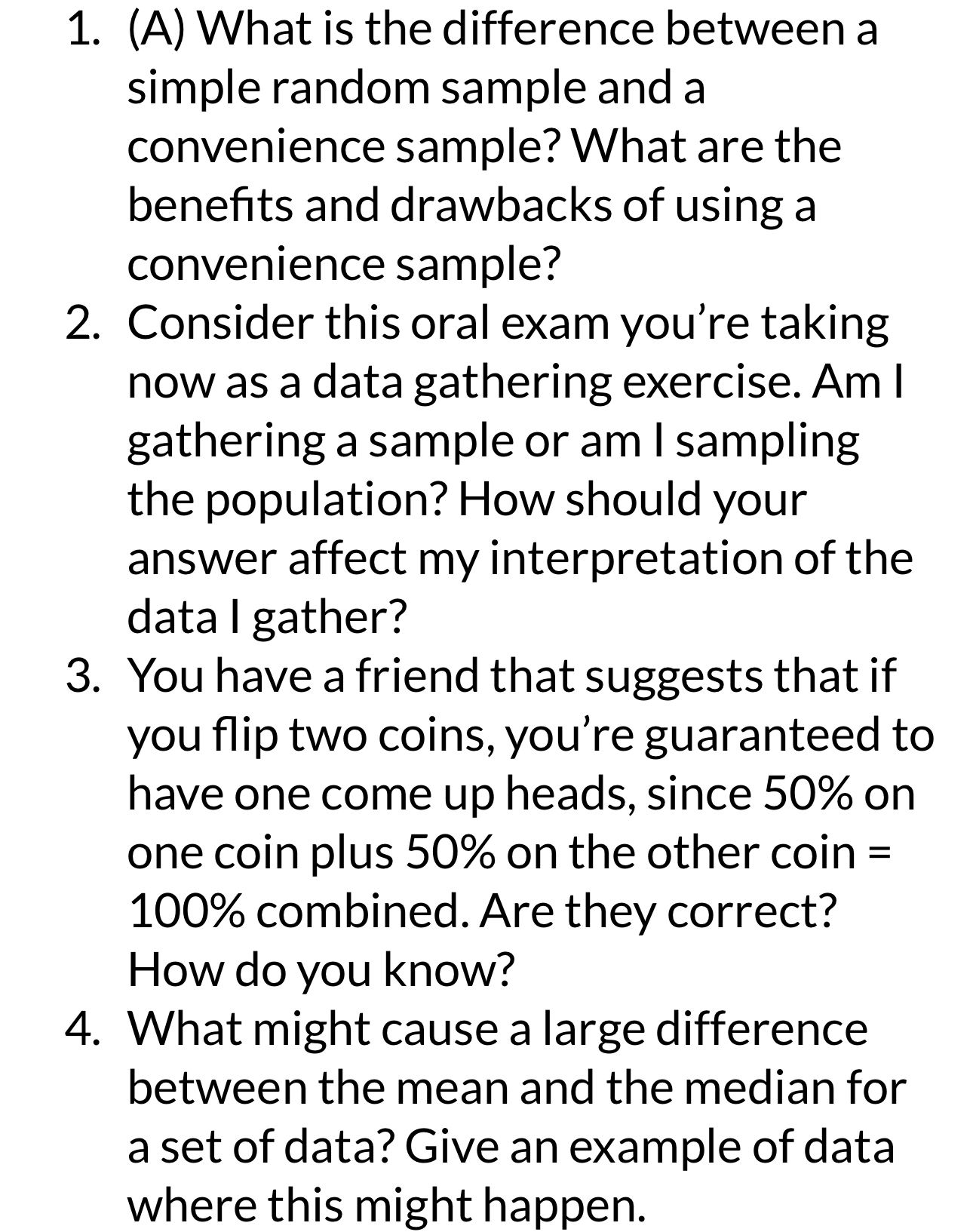 Solved (A) ﻿What is the difference between a simple random | Chegg.com