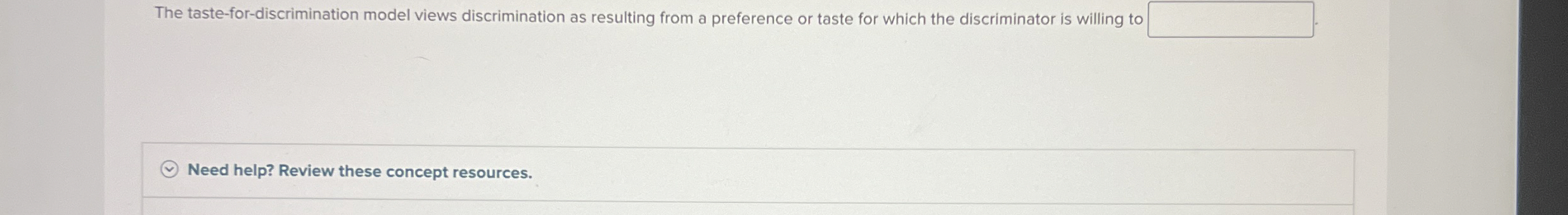 Solved The taste-for-discrimination model views | Chegg.com