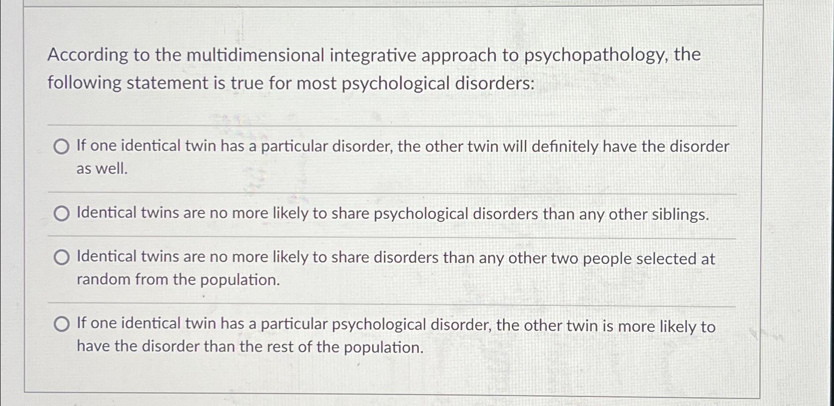 Solved According to the multidimensional integrative | Chegg.com