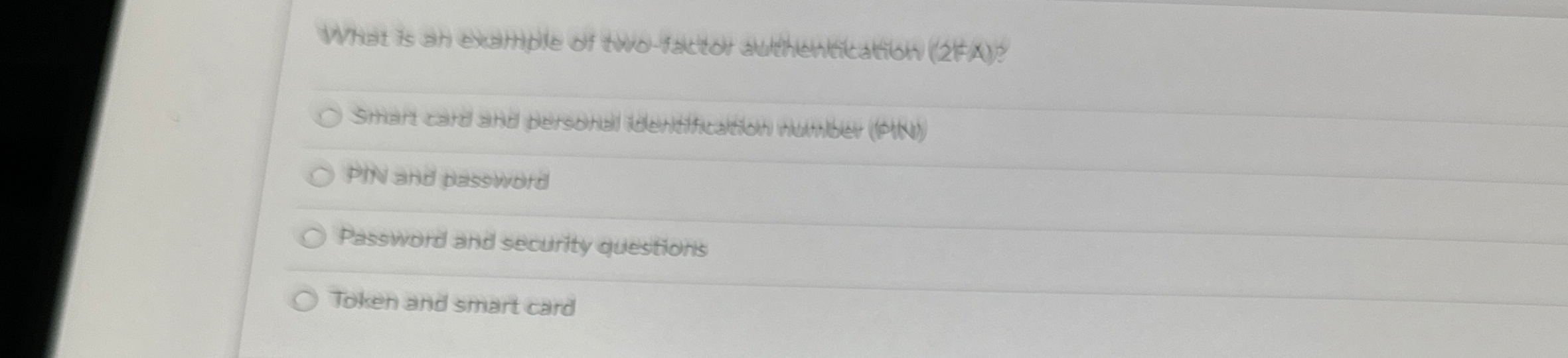 Solved What is ah example of two-factor authentication F | Chegg.com