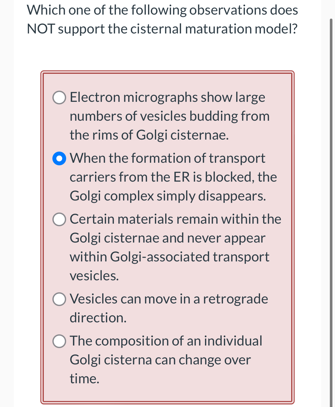 Solved Which one of the following observations does NOT | Chegg.com