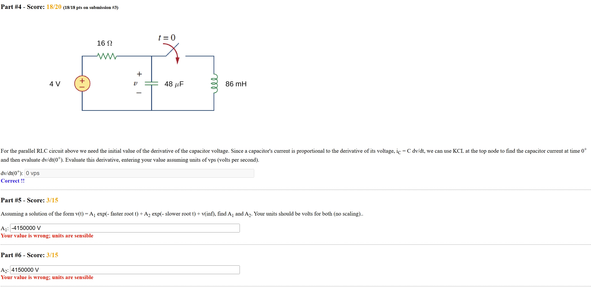 Solved Part #4 - ﻿Score:( 18)/(20) ((18)/(18) ﻿pts on | Chegg.com