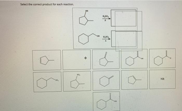Solved Select the correct product for each reaction & HSO | Chegg.com