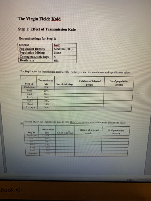 Solved The Virgin Field: Kold Step 1: Effect of Transmission | Chegg.com