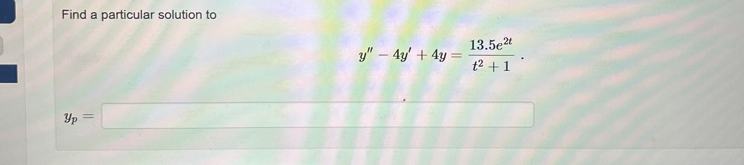 Solved Find a particular solution | Chegg.com