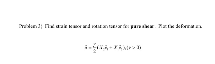 Solved Problem 3) Find strain tensor and rotation tensor for | Chegg.com