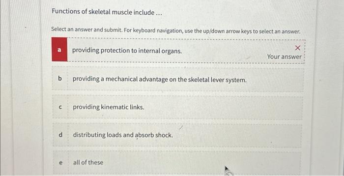 Solved Functions of skeletal muscle include ... Select an | Chegg.com