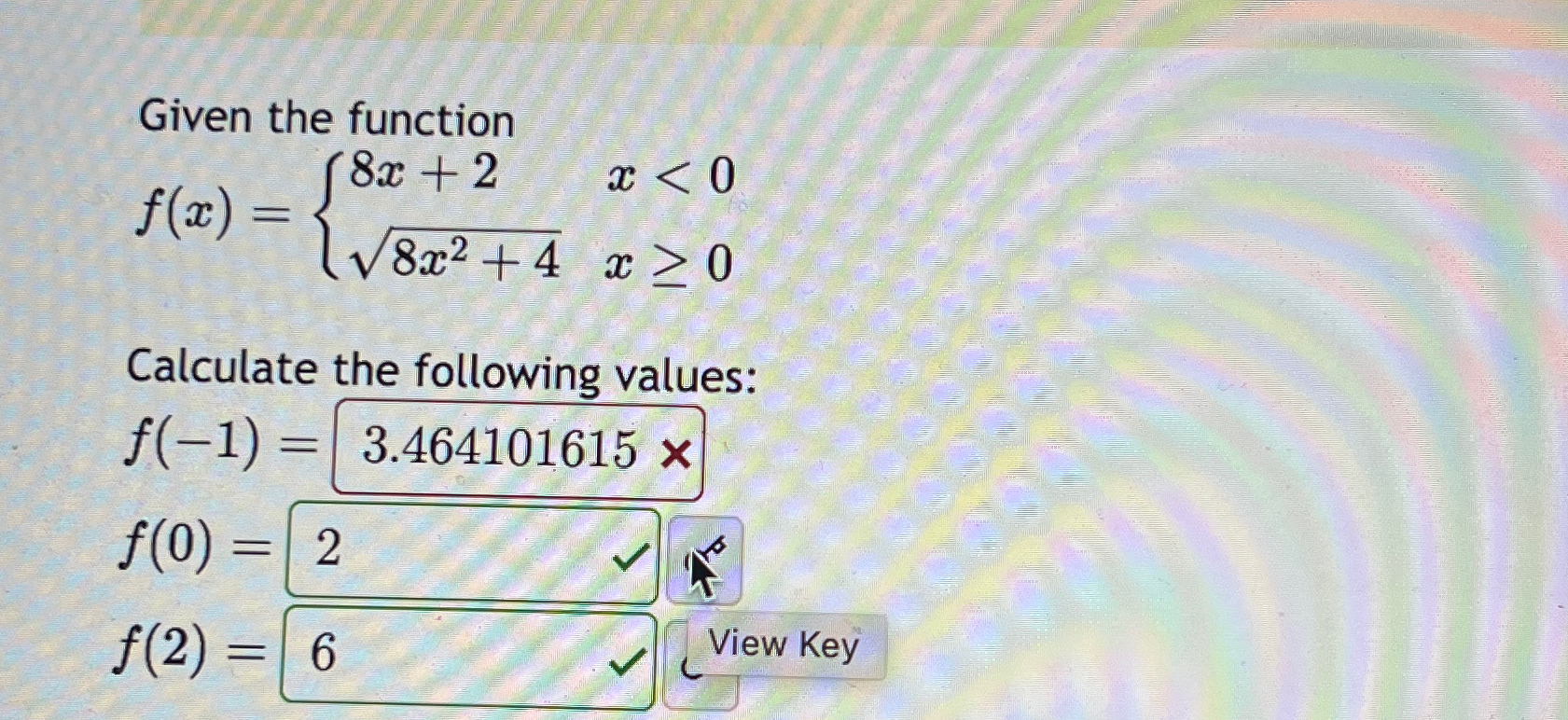 Solved Given the functionf(x)={8x+2,x