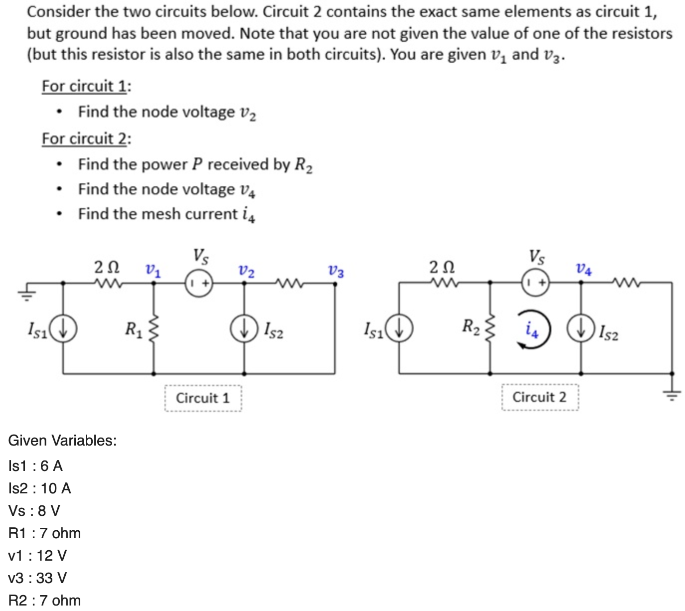 Consider the two circuits below. Circuit 2 ﻿contains | Chegg.com