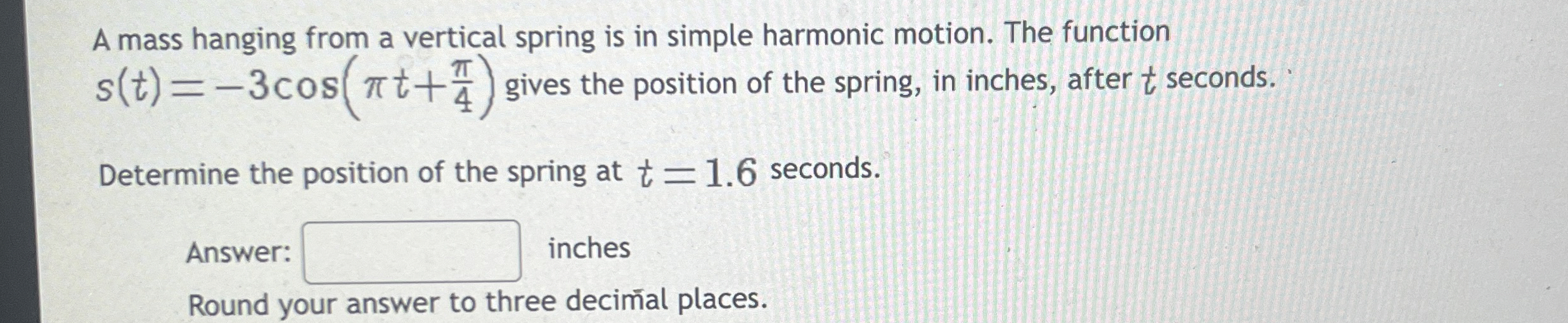 Solved A mass hanging from a vertical spring is in simple | Chegg.com