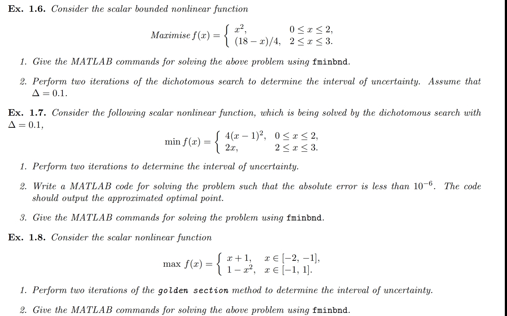 Ex. 1.6. ﻿Consider the scalar bounded nonlinear | Chegg.com