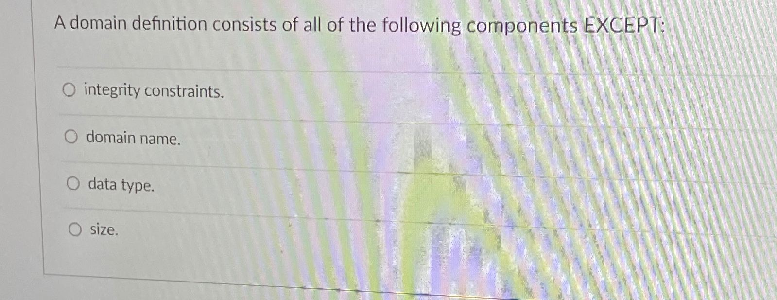 Solved A domain definition consists of all of the following | Chegg.com