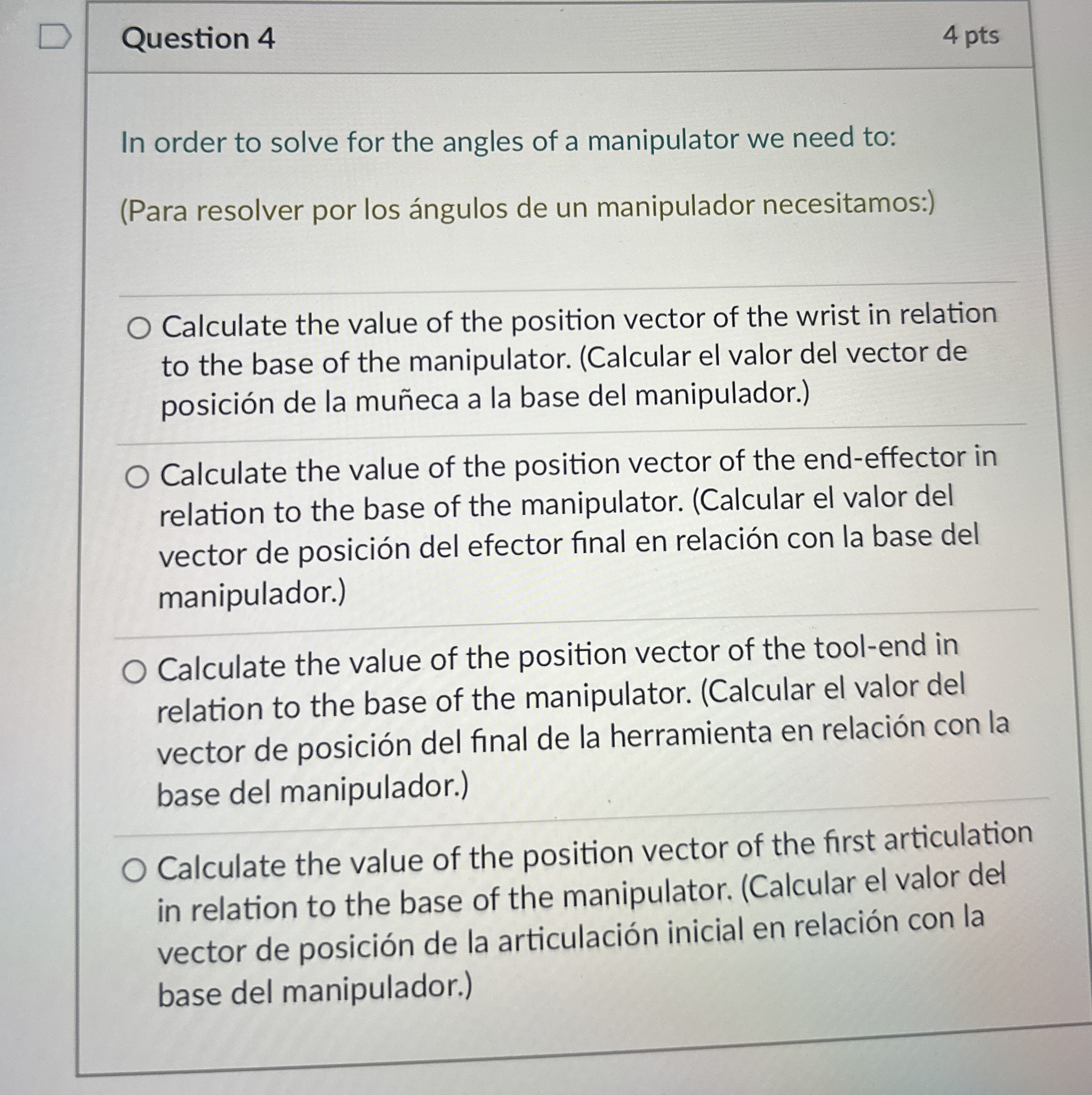 Question 44 ﻿ptsIn order to solve for the angles of a | Chegg.com