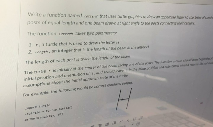Solved Write a function named letter that uses turtle | Chegg.com