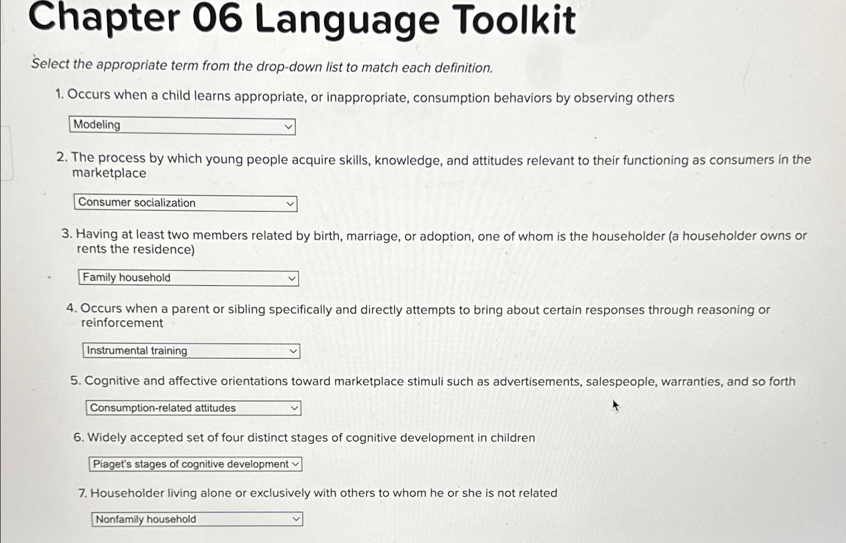 Solved Chapter 06 ﻿Language ToolkitSelect the appropriate | Chegg.com
