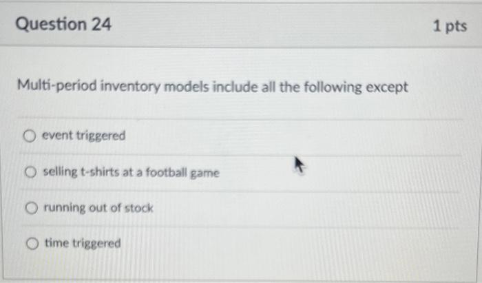 Solved Multi-period inventory models include all the | Chegg.com
