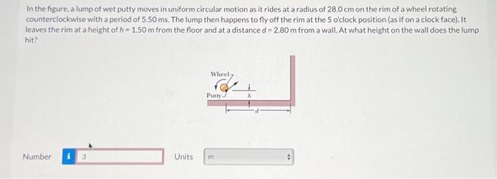 Solved In the figure, a lump of wet putty moves in uniform | Chegg.com