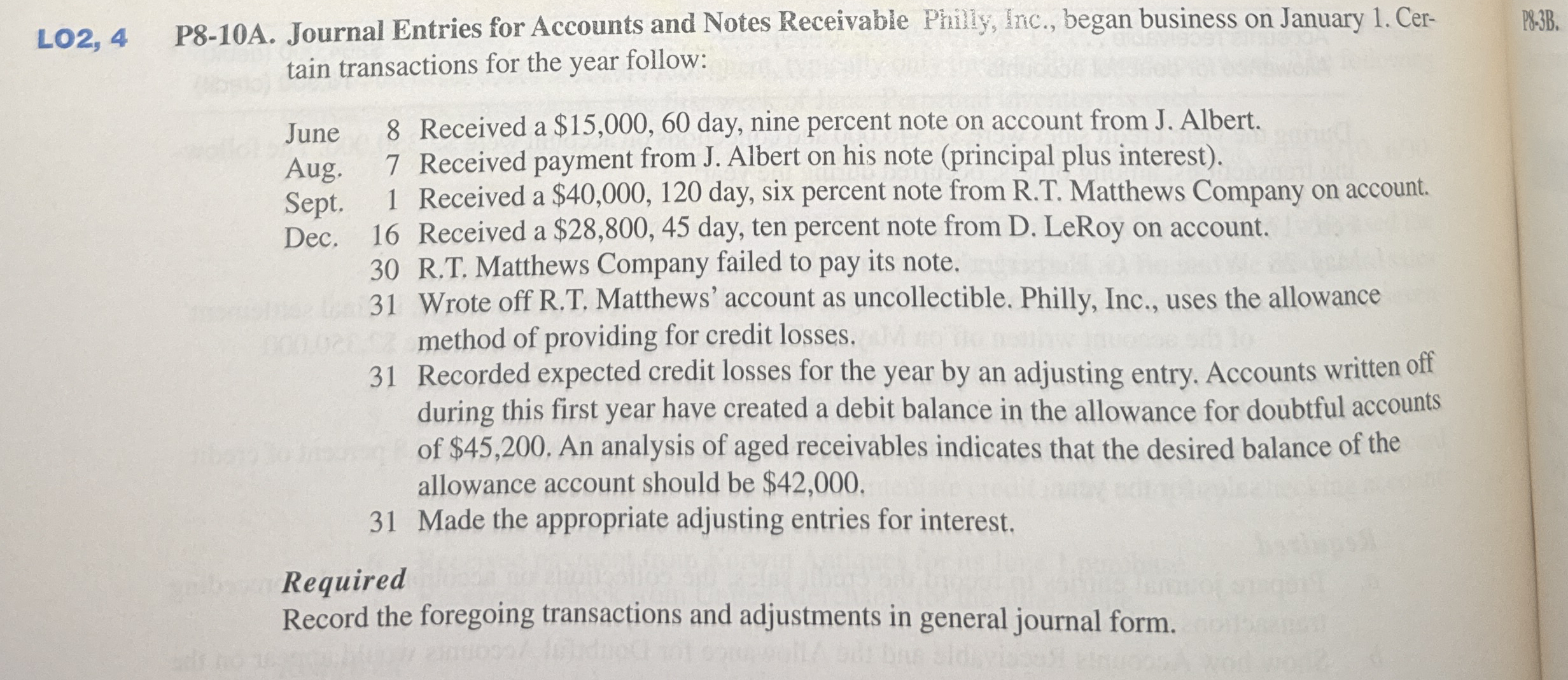 Solved L02, 4 ﻿P8-10A. ﻿Journal Entries for Accounts and | Chegg.com