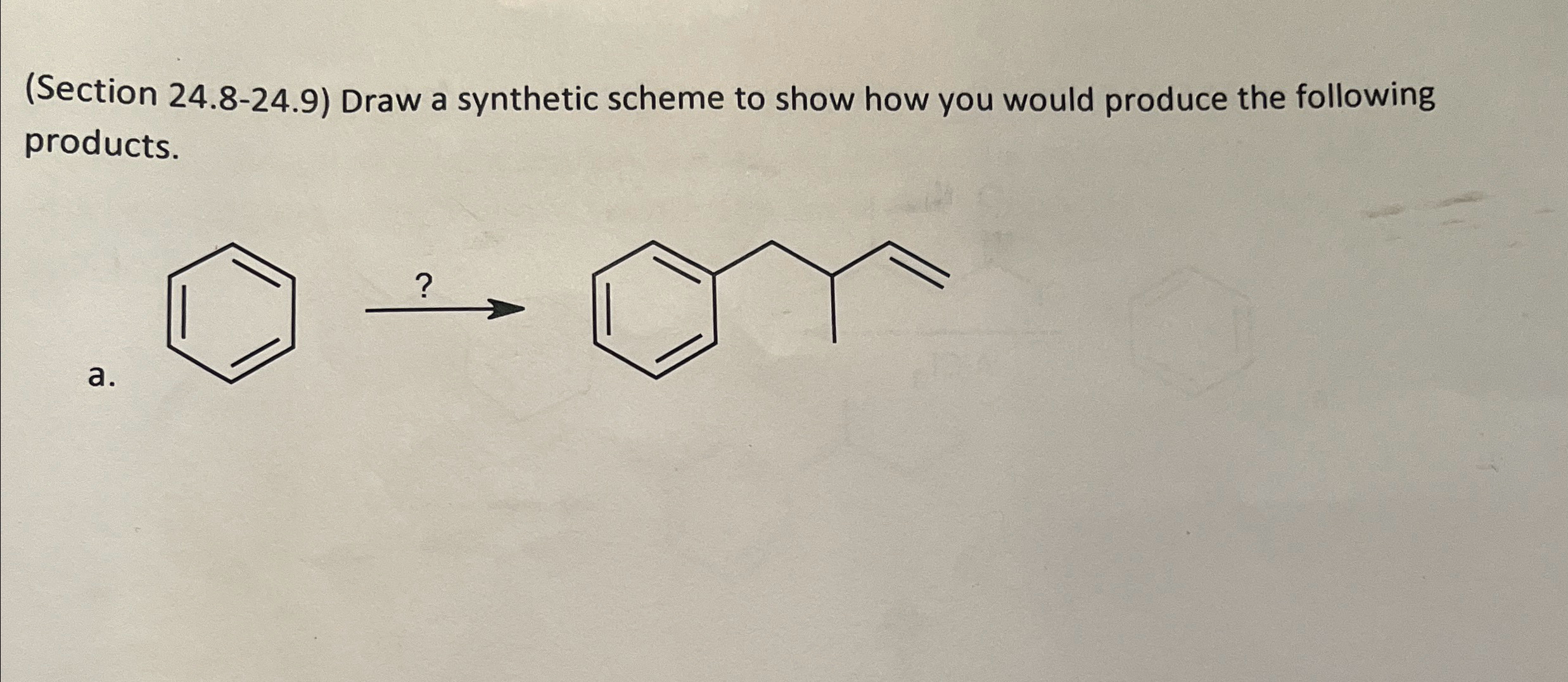 Solved (Section 24.8-24.9) ﻿Draw a synthetic scheme to show | Chegg.com