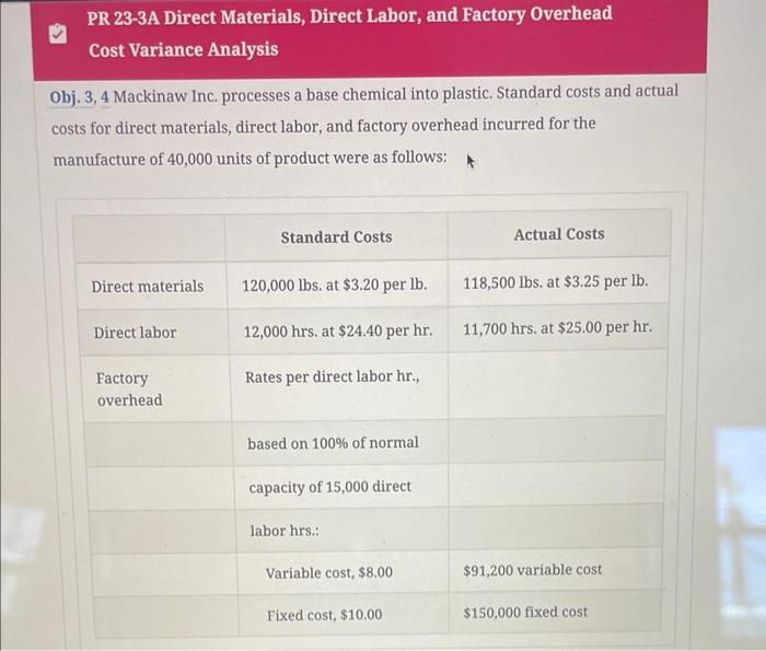 Solved c. Factory Overhead Cost Variance Variable factory | Chegg.com