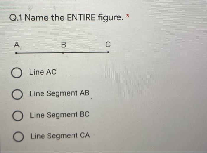 Solved Q.1 Name the ENTIRE figure. * A B C O Line AC O Line | Chegg.com