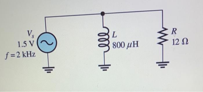 Solved calculate Xl,Vr,Vl, current through inductor, current | Chegg.com