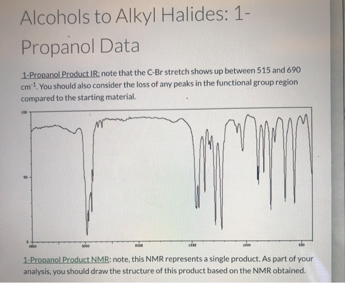 Solved Alcohols to Alkyl Halides: 1- Propanol Data | Chegg.com