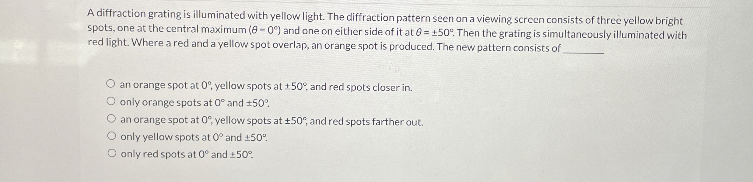 Solved A diffraction grating is illuminated with yellow | Chegg.com