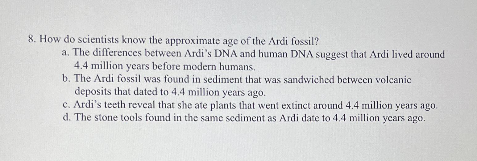 Solved How do scientists know the approximate age of the | Chegg.com